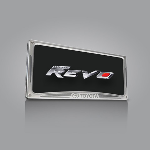 Hilux Revo Prerunner, 4x4 & Rocco - กรอบป้ายทะเบียนสเตนเลส (แบบขอบโค้ง ...